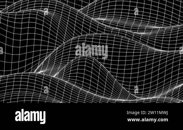 Curved morphing square grid black and white background loop Stock Video ...