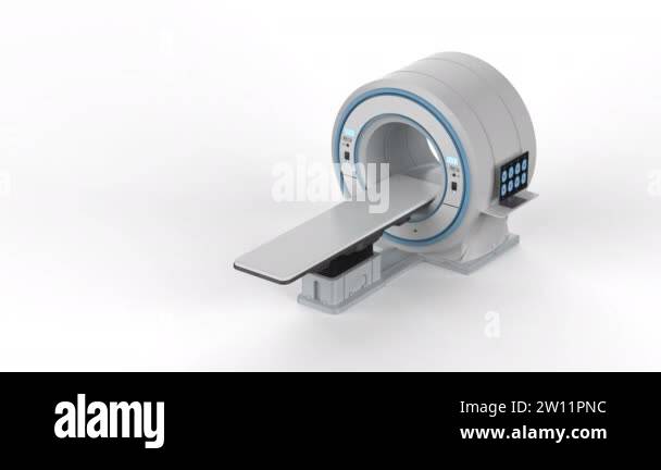 3d rendering mri scan machine with computer monitor display x-ray brain 4k footage Stock Video ...