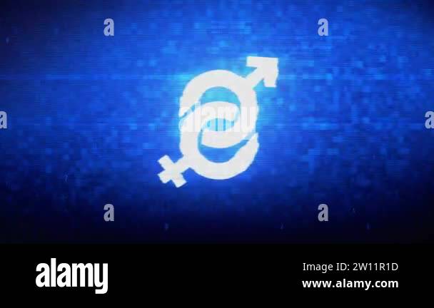 Gender Male and Female Symbol Digital Pixel Noise Error Animation Stock ...