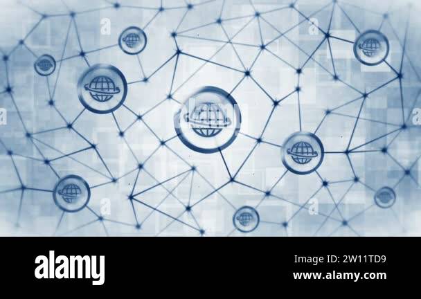 Server data space with earth icons floating. Internet connection ...