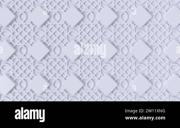 Arabesque looping geometric pattern. White islamic 3d motif. Arabic ...