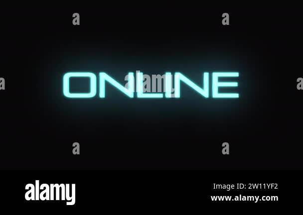 4K Online Light Neon Text, Flicker Text, Glowing Text, Digital ...