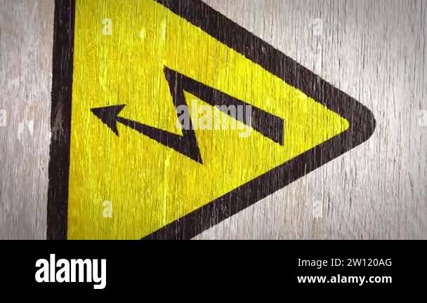 High Voltage / Electricity Warning Symbol On Wodden Texture. Ideal For ...
