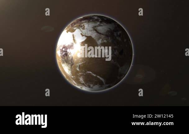 dehydrated planet Earth without seas and water, like a desert, the end ...