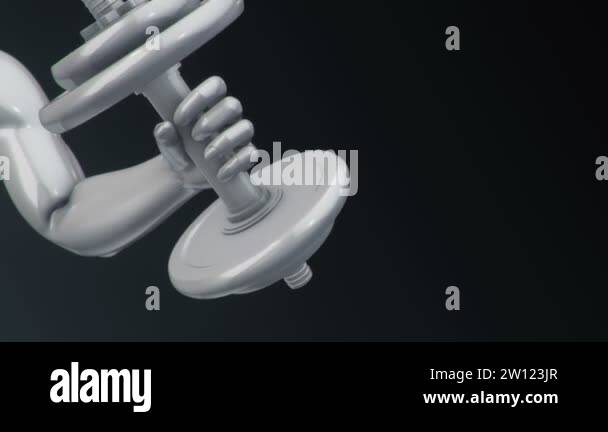 Animation of raising and lowering white male abstract hand with ...