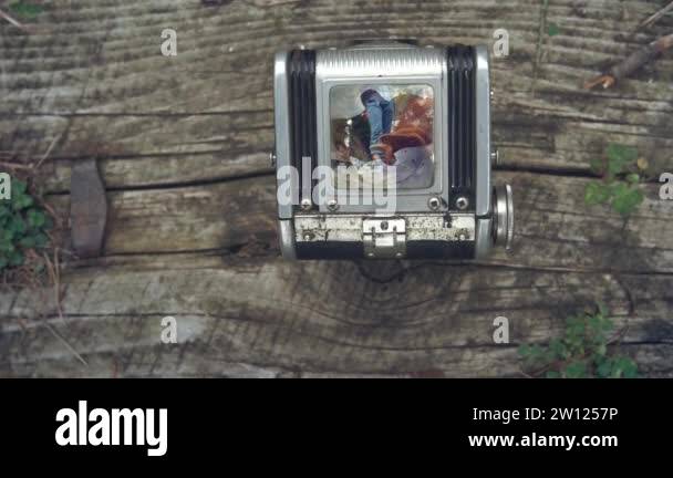 First person view through vintage TLR Twin lens reflex camera ...