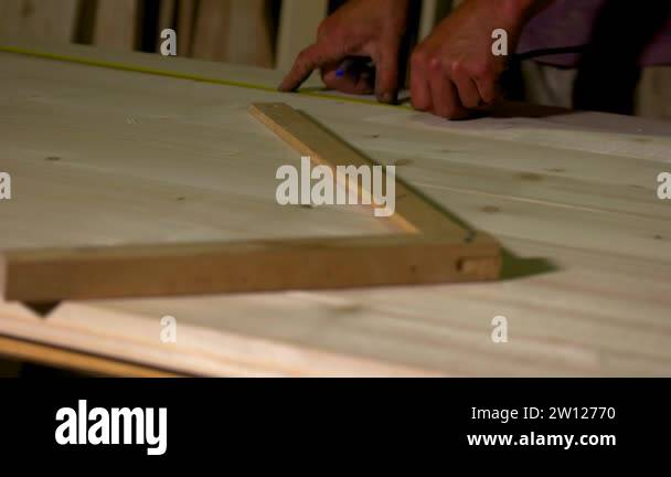 Carpenters measuring plank wood Stock Videos & Footage - HD and 4K ...