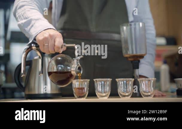 Coffee Syphon alternative method of making in coffee shop and cafe. Scandinavian coffee brewing ...