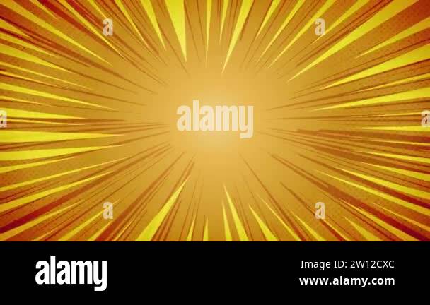 Comic Book Action Background With Light rays/ 4k animation of a comics ...