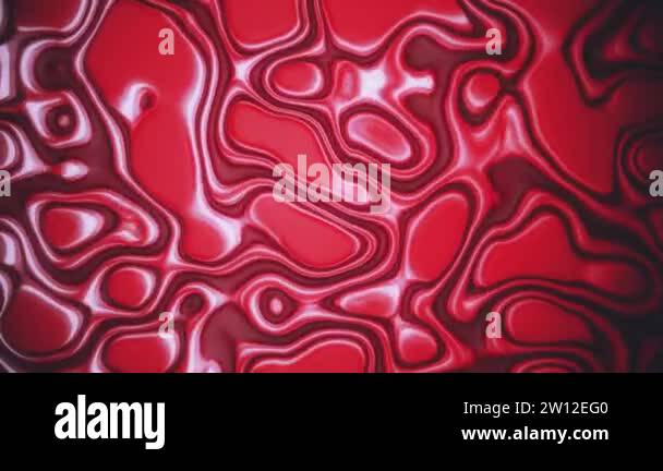 Saturated red abstract liquid waves on oil vibrant surface with white ...