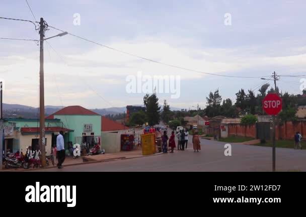 Road traffic in the Kicukiro district of Kigali, the capital of Rwanda ...