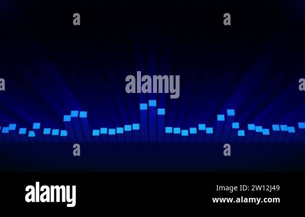 Audio blue wave animation. Sound wave from equalizer. Pulse music ...