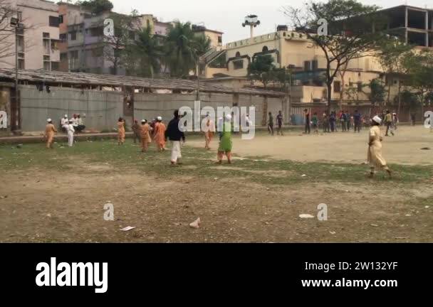 Unidentified children and young people at the RA playground in the Shyamoli area of Dhaka, the ...