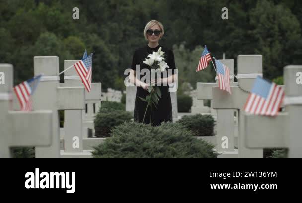 Military widow holding american flag Stock Videos & Footage - HD and 4K ...