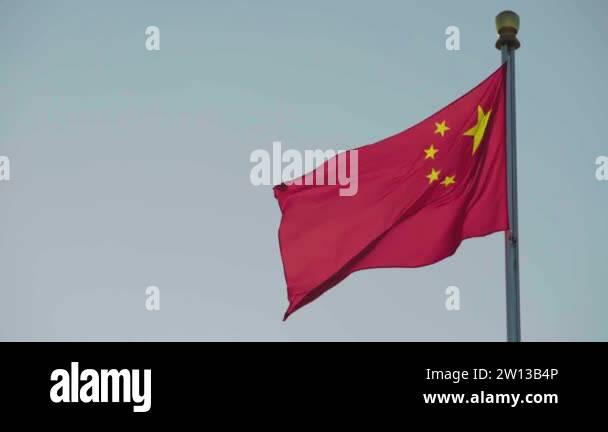 Red Chinese flag. Beijing. China. Asia Stock Video Footage - Alamy