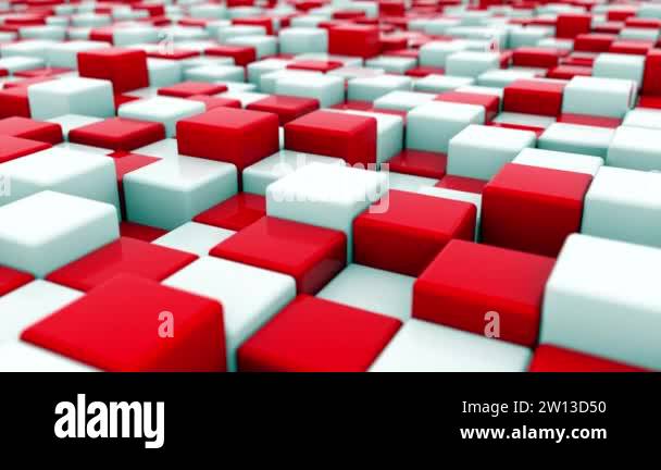 3d red white cube background area abstract Stock Videos & Footage - HD ...
