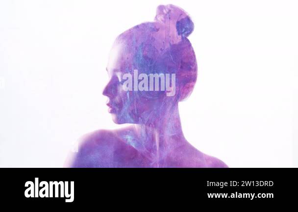 fantasy portrait paint splash woman silhouette Stock Video Footage - Alamy