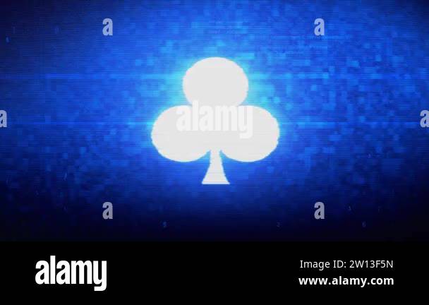 Playing Card Suit Club Symbol Digital Pixel Noise Error Animation Stock ...