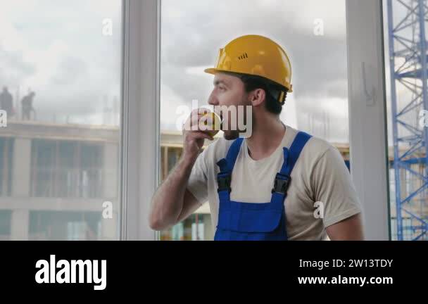 Construction worker eating bread Stock Videos & Footage - HD and 4K ...