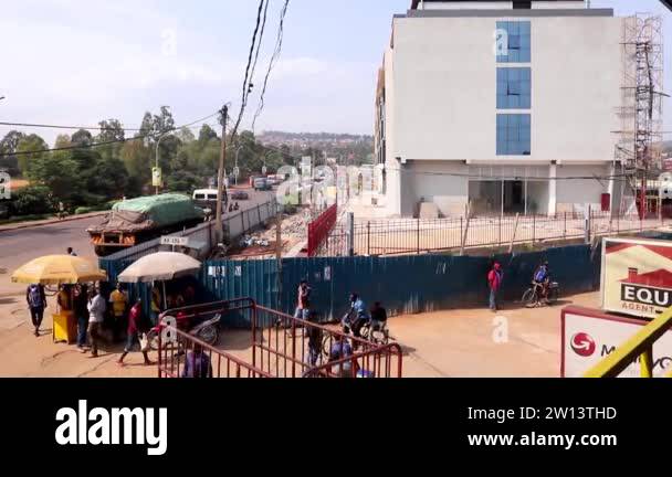 Road traffic in the Kicukiro district of Kigali, the capital of Rwanda ...