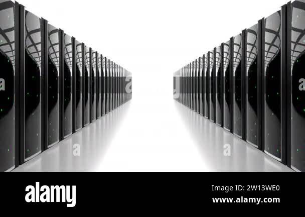 3D 4K server room - data center - storage/ hosting concept Stock Video ...