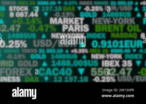 stock market index and real rates with green shades and blurring ...