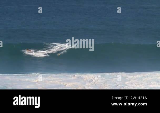 Surfer at the big wave surfing break Jaws at the north shore of the ...