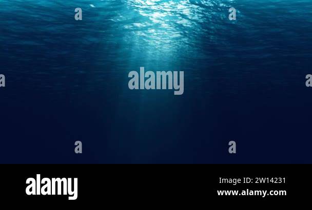 seamless loop of deep blue ocean waves from underwater background, light rays shining Stock ...