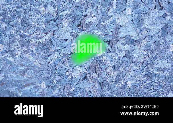 Beautiful frozen window melting animation from center to borders ...