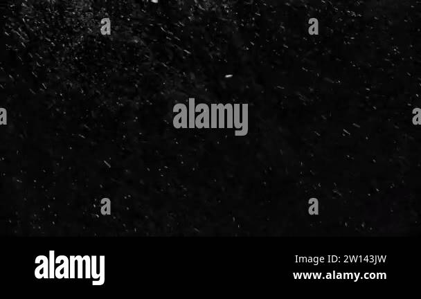 Falling down real snowflakes from left to right, fast snow, shot on ...