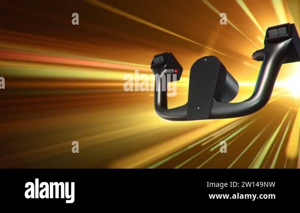 Abstract background with animation steering wheel of aircraft and fast ...