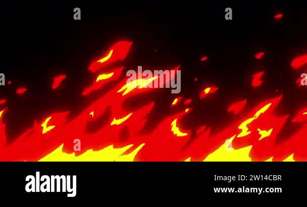 Cartoon Large Fire Blaze Wind Animation. Large Fire with the Wind 2D ...
