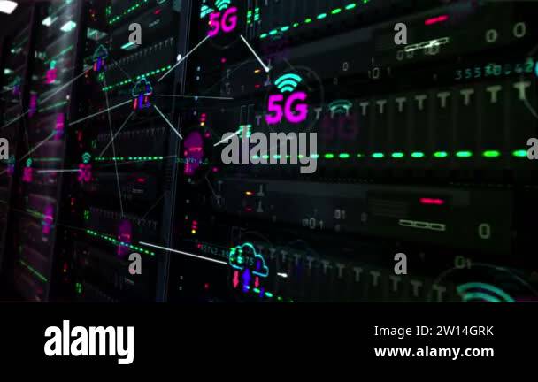 Futuristic datacenter with modern symbols of technology, 5G, artificial ... Futuristic datacenter with modern symbols of technology, 5G, artificial ...