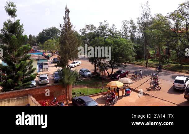 Road traffic in the Kicukiro district of Kigali, the capital of Rwanda ...