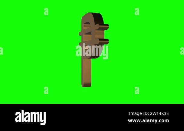 Seamless Looping Animation of 3D Gold Philippine Peso Symbol Currency ...