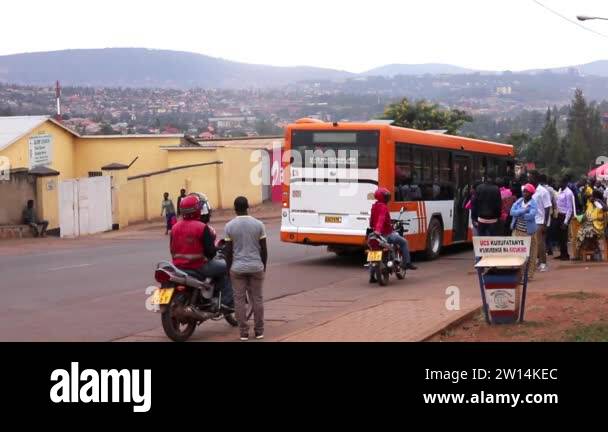 Road traffic in the Kicukiro district of Kigali, the capital of Rwanda ...