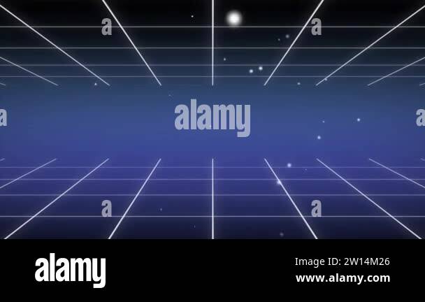 Retro 80s Background Animation Loops Featuring Blue Neon Grids and ...