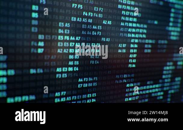 Technological background with representation of blue binary code in ...