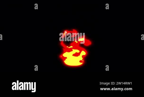 Small Cartoon Flame Animation.Flame Animation shot from the middle. 2D ...
