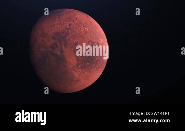 Abstract realistic beautiful planet Mars on deep space background ...