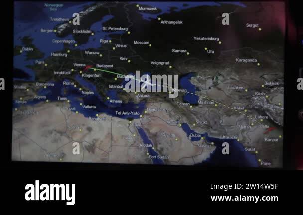 The plane takes off at the airport. Exterior and interior. People and ...