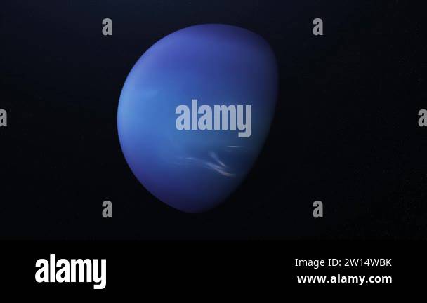 Amazing abstraction of blue Neptune planet rotating among endless stars ...