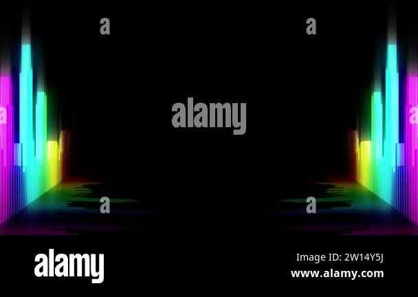 Audio colorful wave animation. Sound wave from equalizer. Pulse music ...