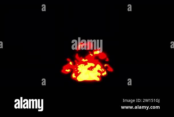 Middle Cartoon Flame Animation.Flame Animation shot from the middle. 2D ...