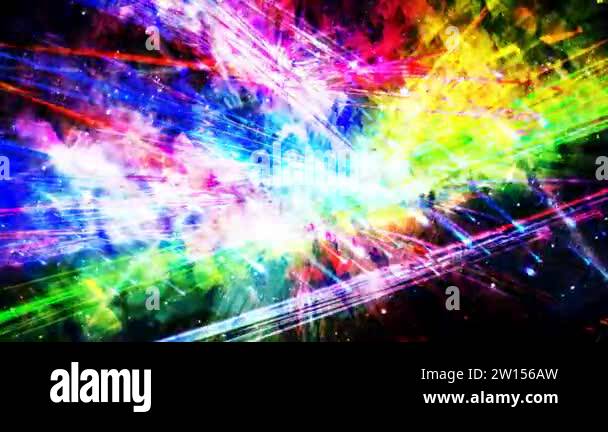 Slow Shifting Rainbow Outer Space Laser Light Show with Stars - 4K ...