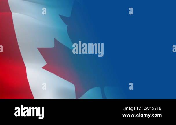 Canadian flag video waving in wind gradient background for text. Realistic Canadian Vancouver ...