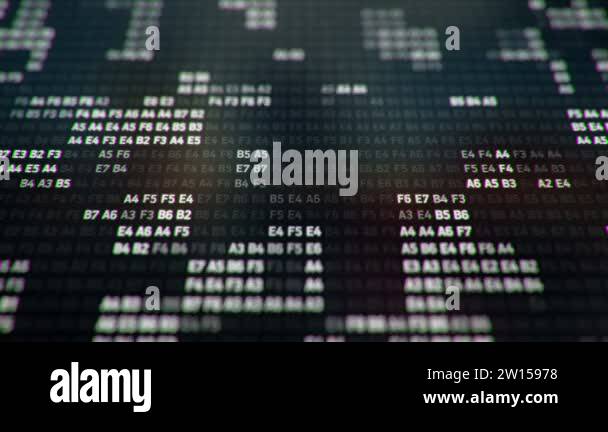 Technological background with representation of white binary code in ...