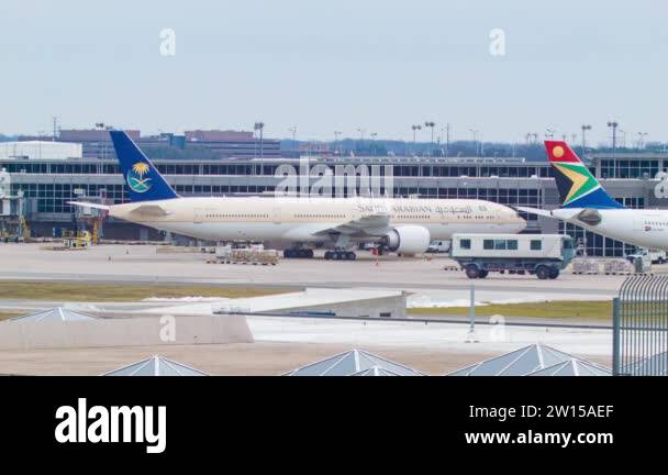 Saudi Arabian Airlines Boeing 777 Commercial Jet Airliner Parked at ...