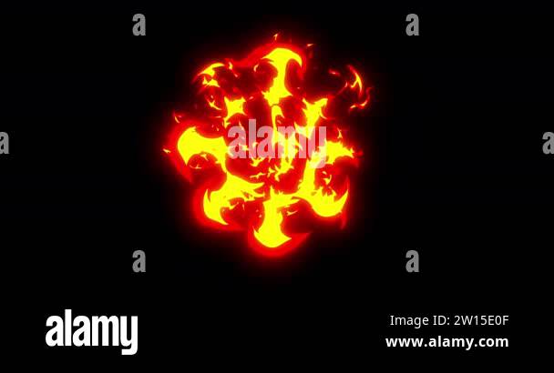 4 Step Cartoon Fire Explosion Animation. Large Fire Explosion Small ...