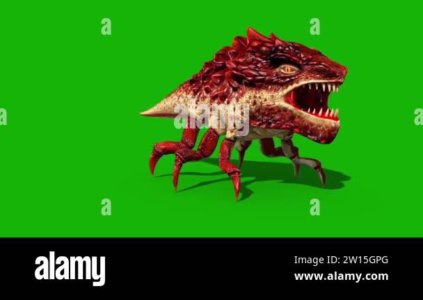 Dragon Bug Green Screen Halloween Monster Die Front 3D Rendering ...